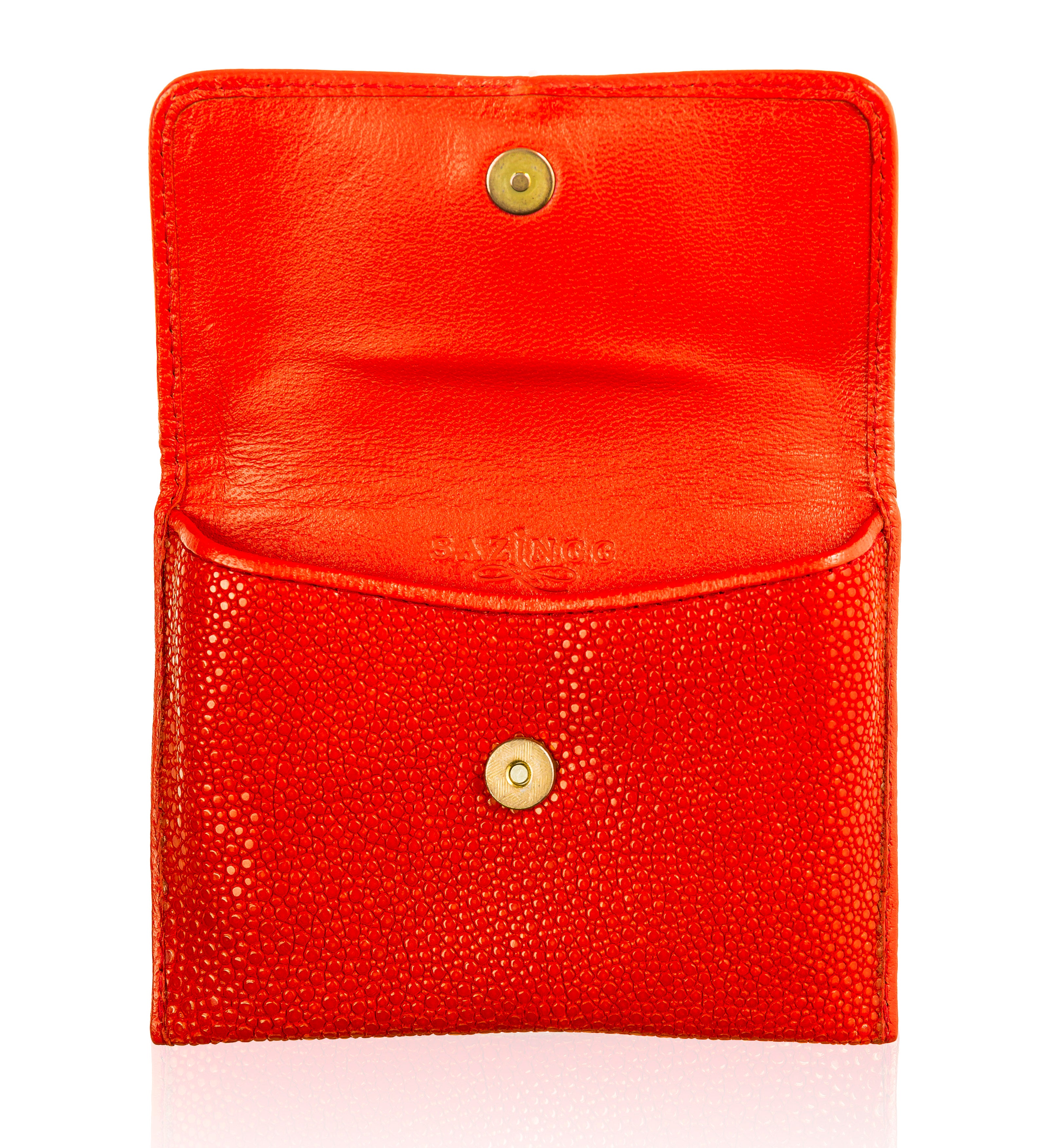 Orange Stingray Leather Credit Card Case – Sazingg